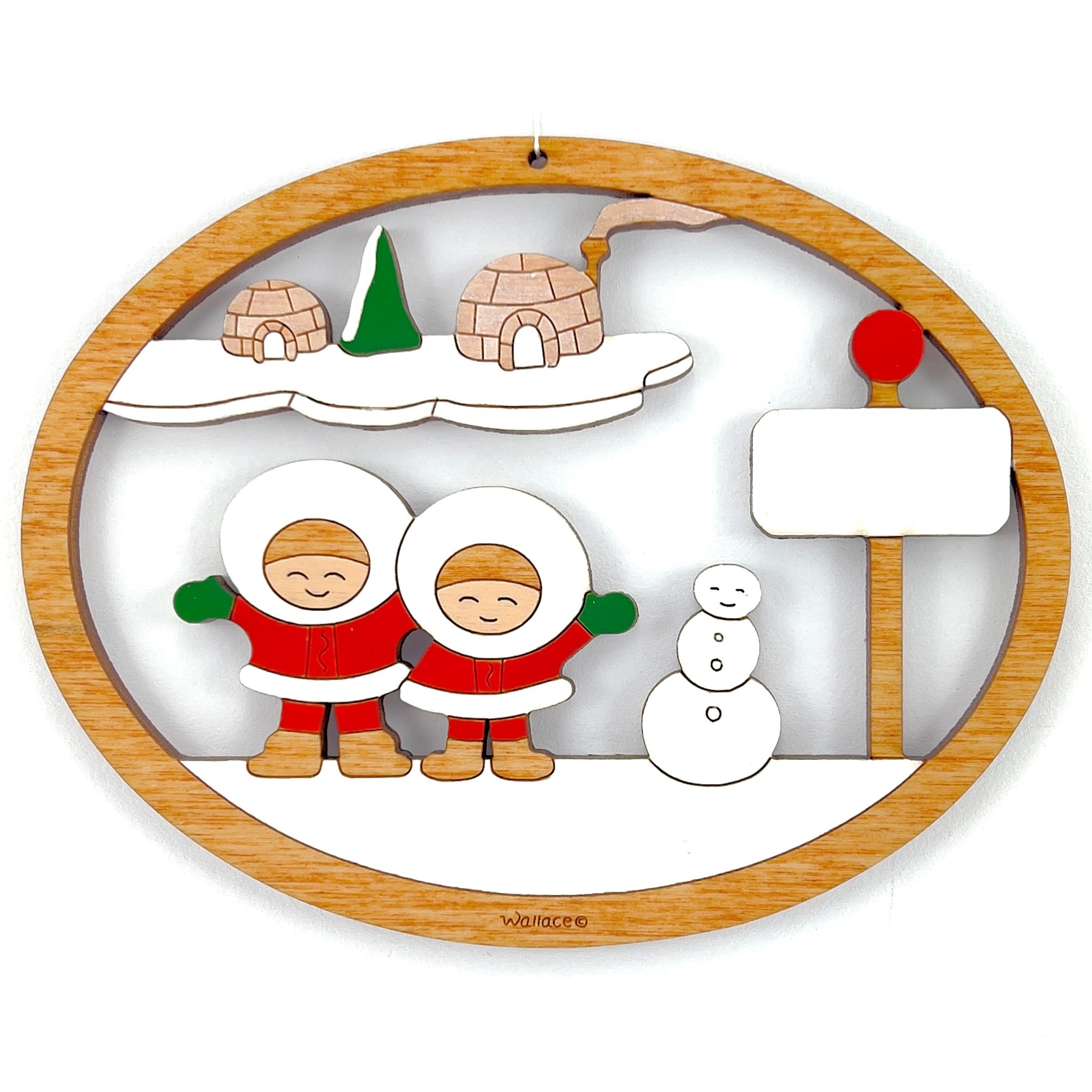 Laser Cut Hand Painted Wood Family Ornaments