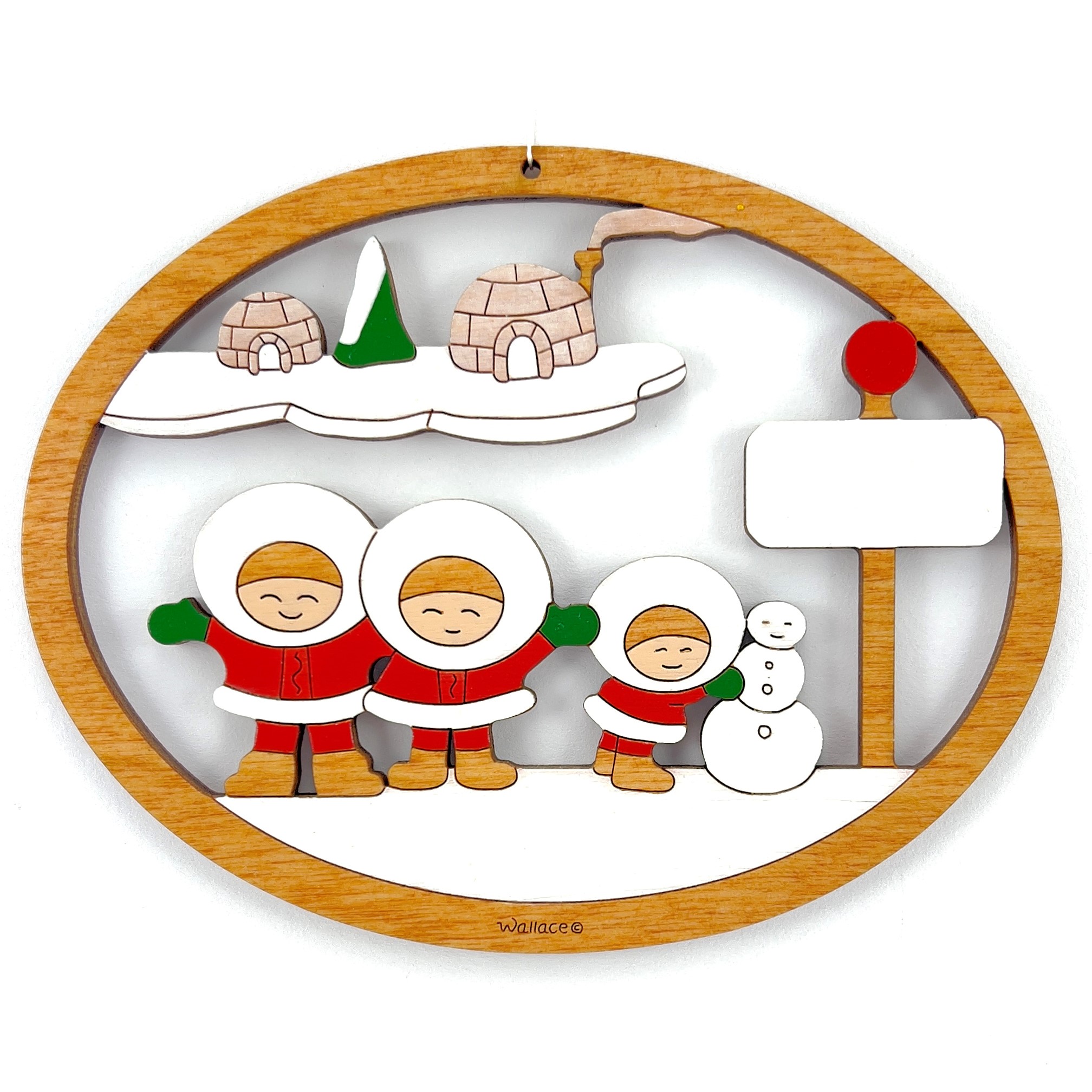 Laser Cut Hand Painted Wood Family Ornaments